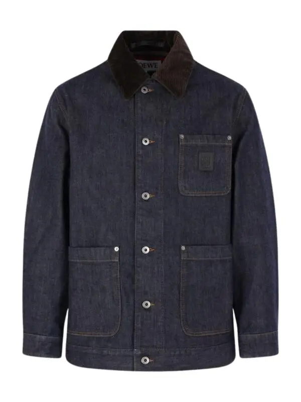 Loewe Denim Trucker Jacket With Corduroy Collar