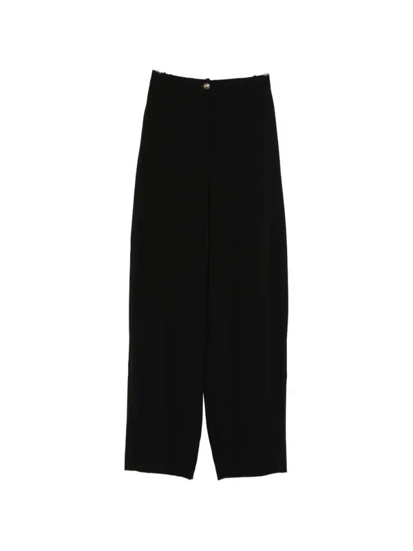 Elisabetta Franchi Wide-leg High-waisted Trousers With Button Detail