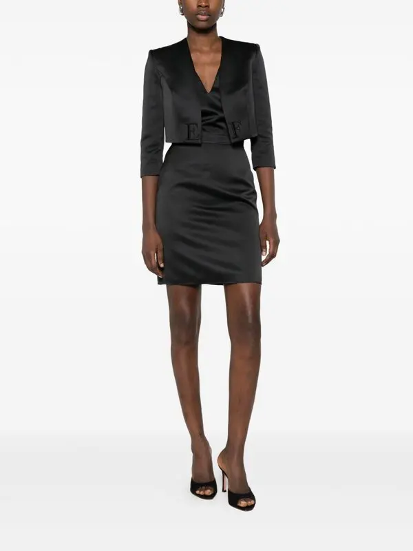 Elisabetta Franchi Midi Dress With Appliqué Sleeves
