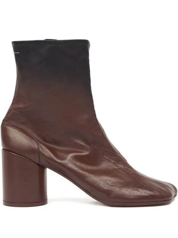 MAISON MARGIELA Leather Ankle Boots With Tabi Toe And Block Heel