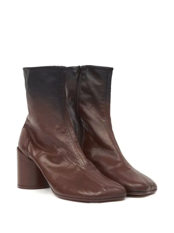 MAISON MARGIELA Leather Ankle Boots With Tabi Toe And Block Heel