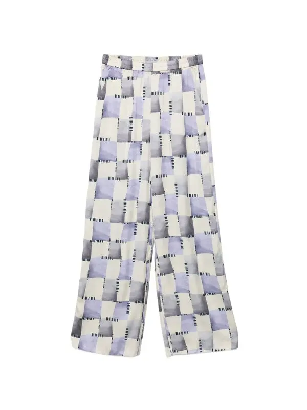 Emporio Armani Satin Wide Leg Trousers - Multi