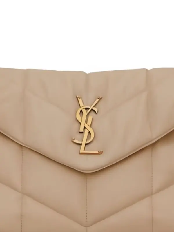 Saint Laurent Puffer Small Leather Shoulder Bag - Grey