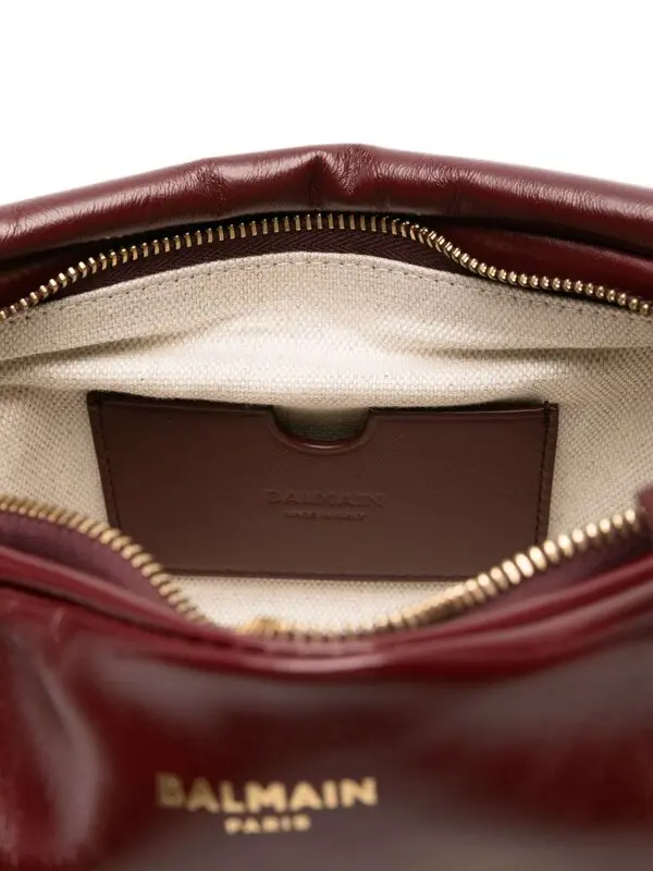 Balmain Sync Medium Leather Shoulder Bag - Red