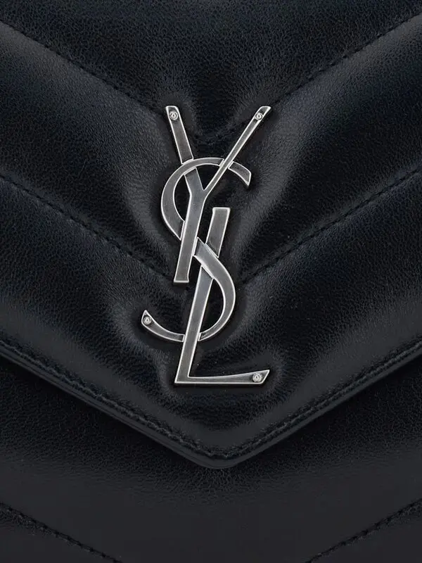 Saint Laurent Small Loulou Leather Shoulder Bag - Black