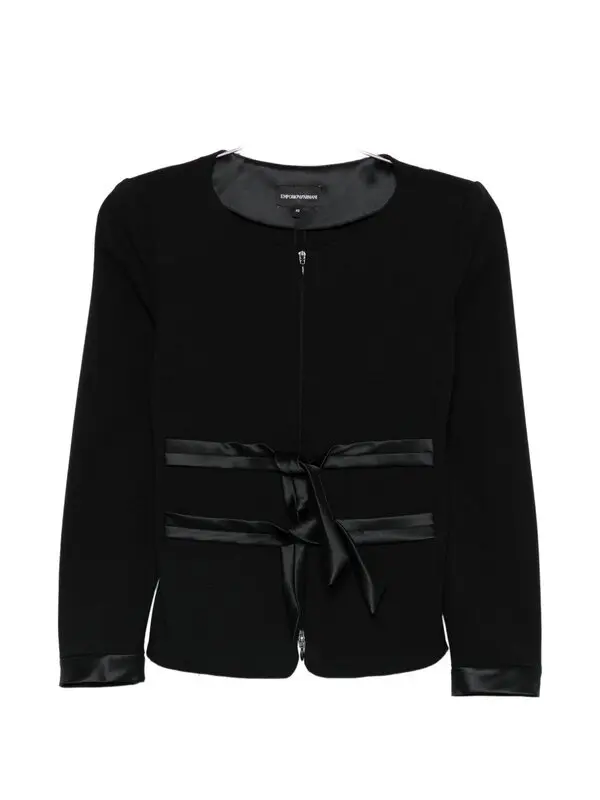 Emporio Armani Collarless Bow Detail Jacket