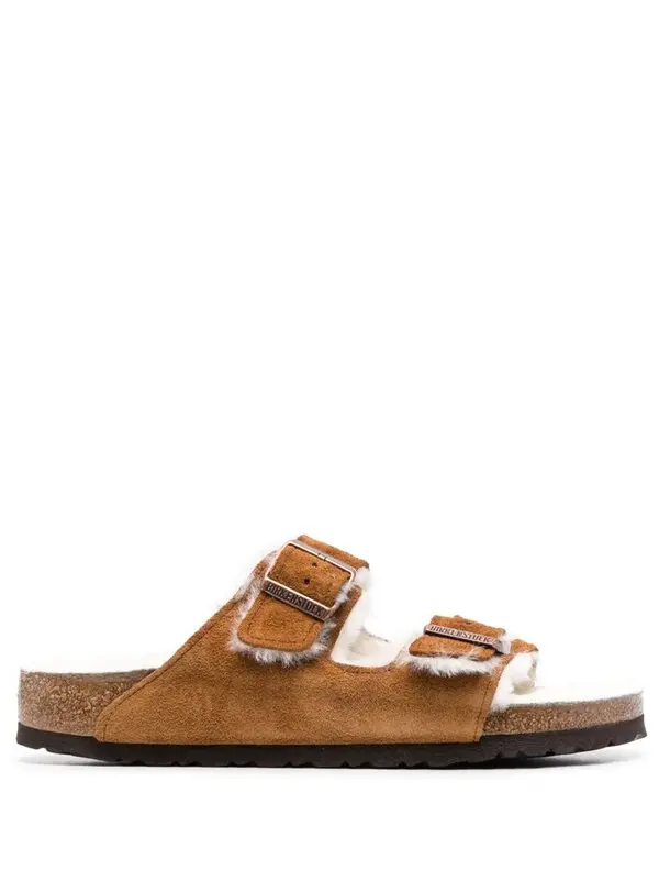BIRKENSTOCK Arizona Shearling Suede Sandals