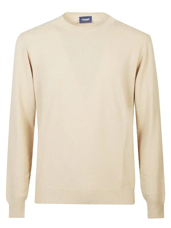 DRUMOHR Crew Neck Cotton Sweater - Beige