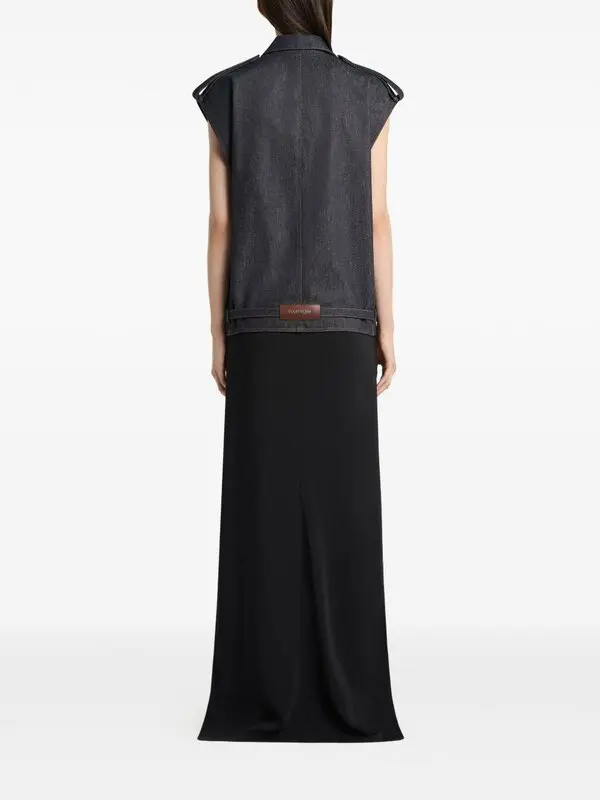 COURREGES Denim Sleeveless Bomber Jacket