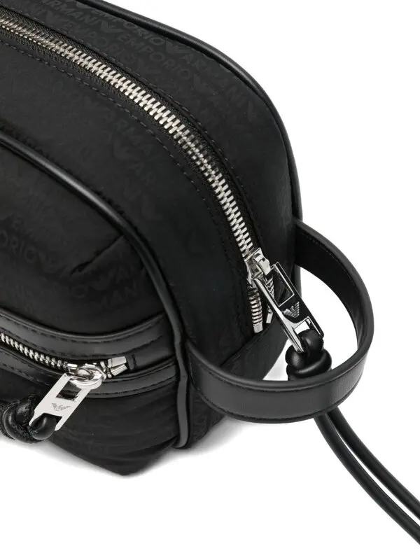 Emporio Armani Nylon Beauty-case With Logo Print And Tassel Detail