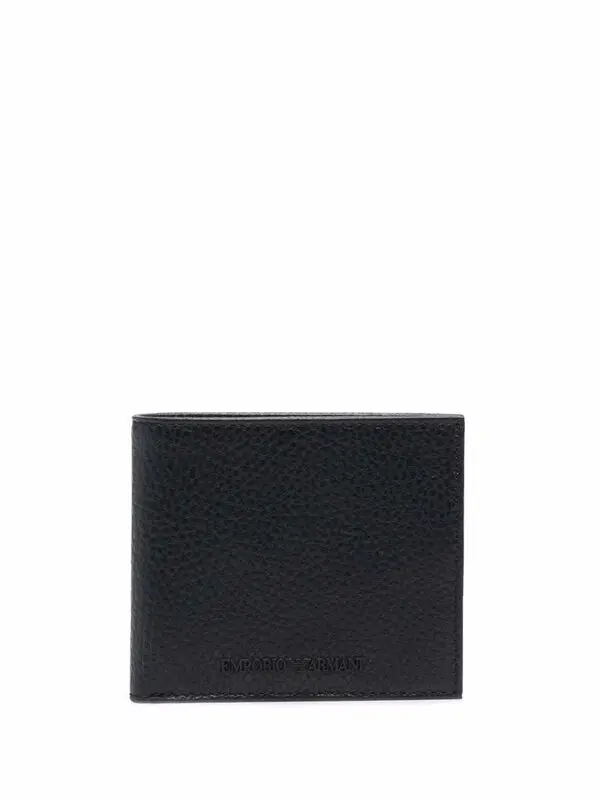 Emporio Armani Leather Bifold Wallet - Black