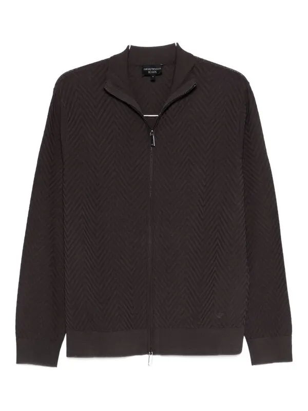 Emporio Armani Chevron Zip Cardigan