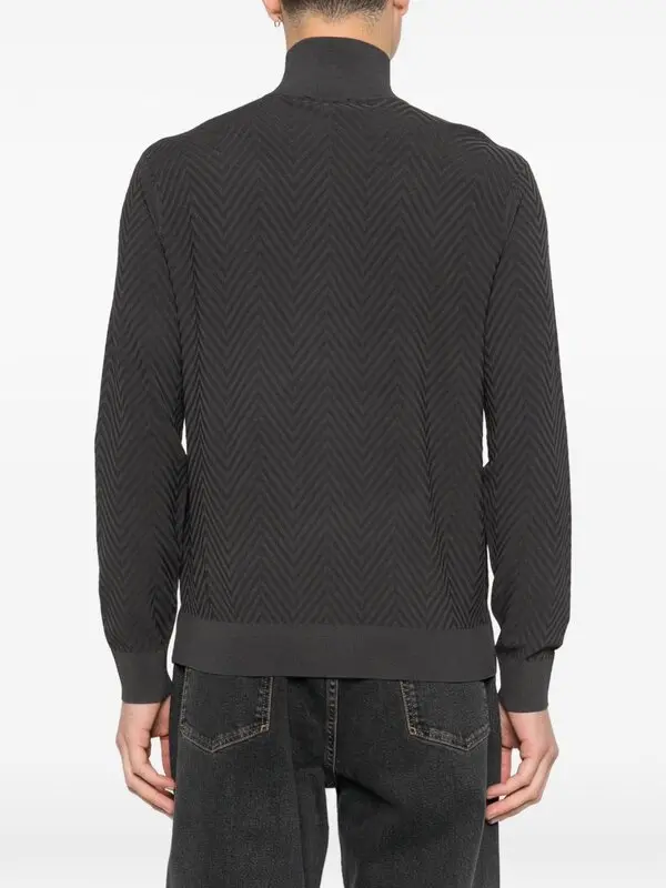 Emporio Armani Chevron Zip Cardigan