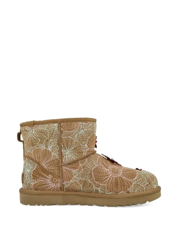 UGG Classic Mini Meadow Boots With Floral Embroidery And Appliqu