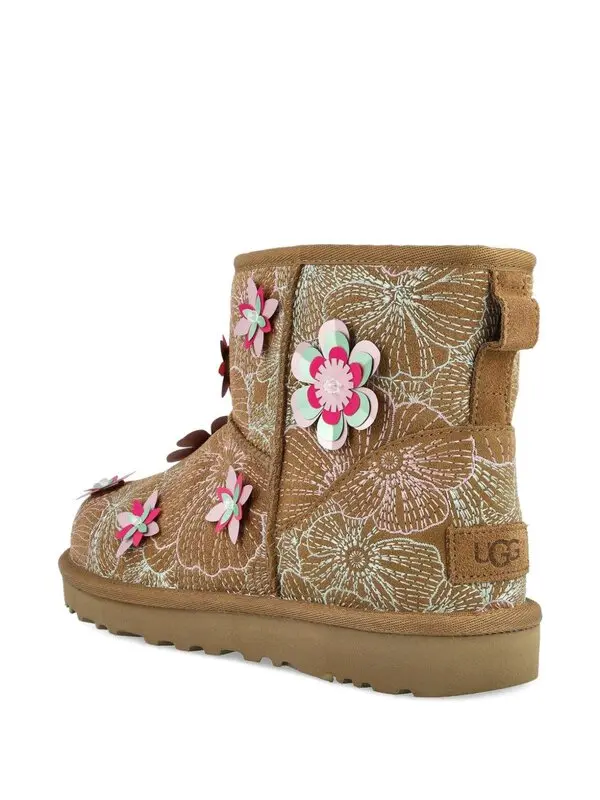 UGG Classic Mini Meadow Boots With Floral Embroidery And Appliqu