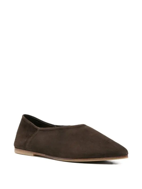 BABÙ MILANO Suede Pointed Toe Ballet Flats
