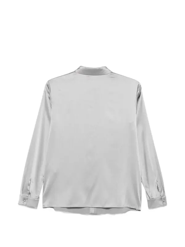 Emporio Armani Silk Shirt With Buttoned Cuffs - Grey