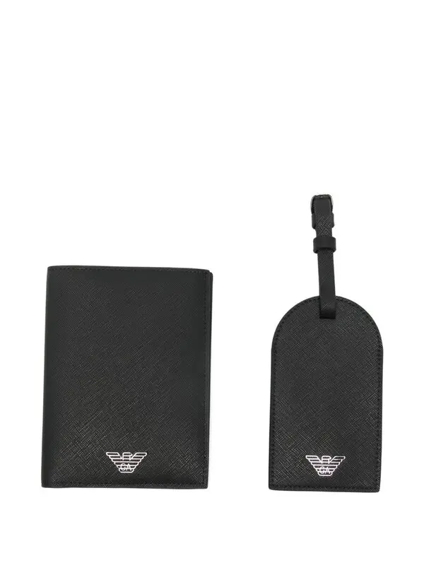 Emporio Armani Passport Holder And Luggage Tag Set - Black