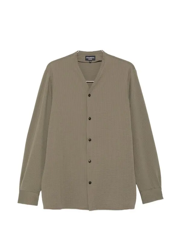 Emporio Armani V-necked Shirt - Brown