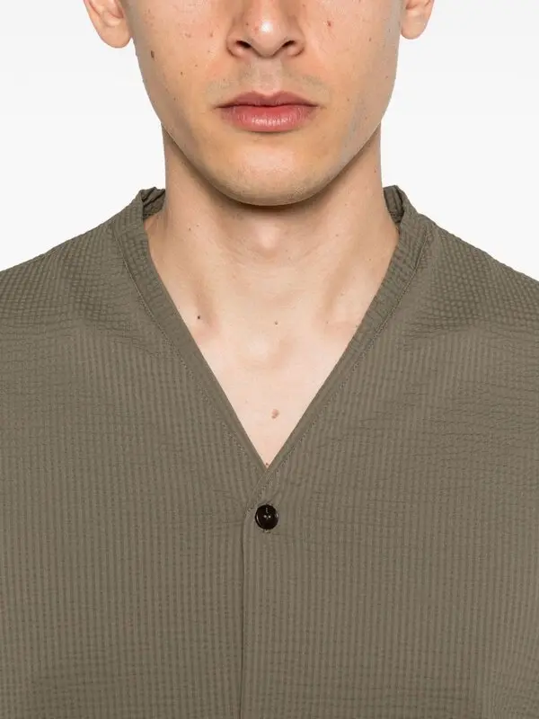 Emporio Armani V-necked Shirt - Brown