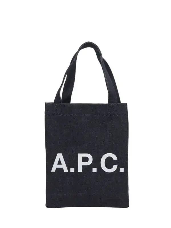 A.p.c. Cotton Tote Bag With Logo - Blue