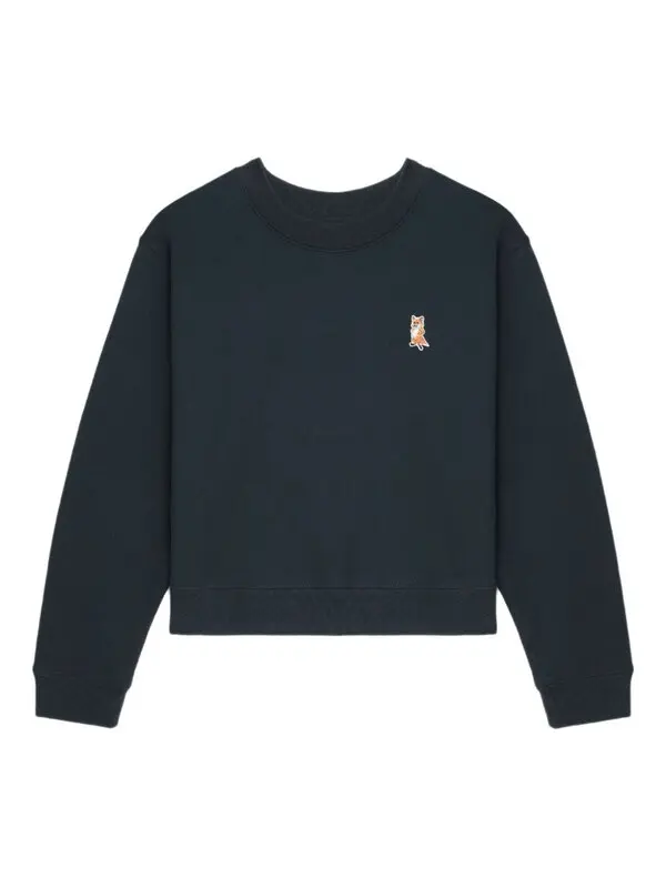 Maison Kitsuné Lady Fox Cotton Cropped Sweatshirt