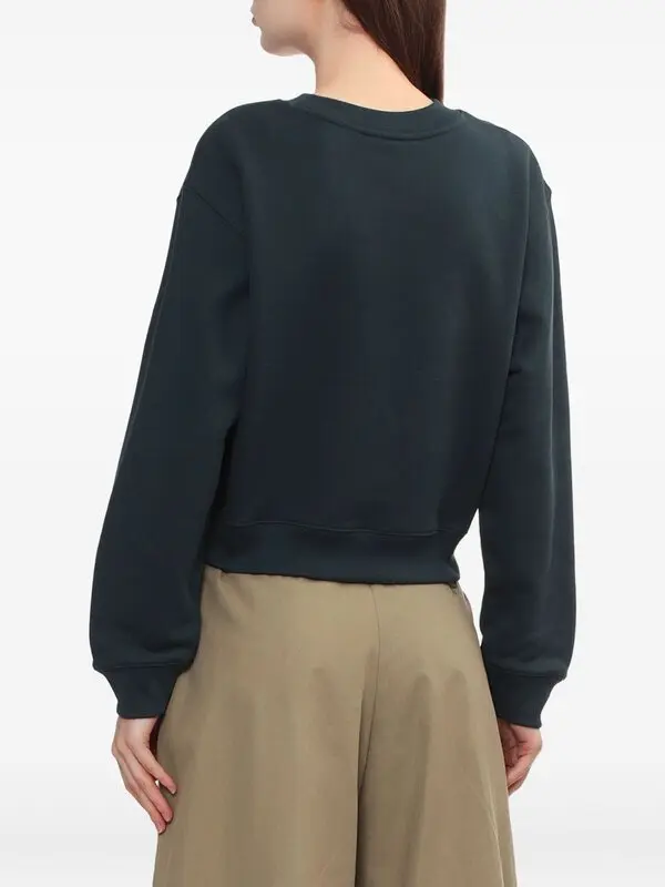 Maison Kitsuné Lady Fox Cotton Cropped Sweatshirt