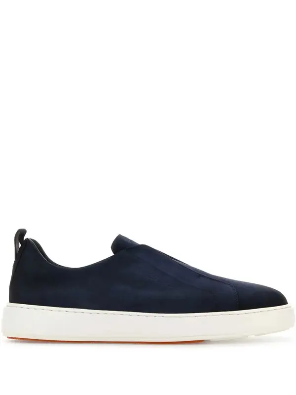 Santoni Nubuck Slip-on Sneakers