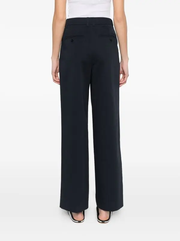 DUNST Pleated Cotton Blend Chino Trousers - Blue