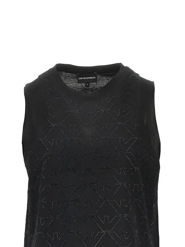 Emporio Armani Sleeveless Round Neck Tank Top - Black