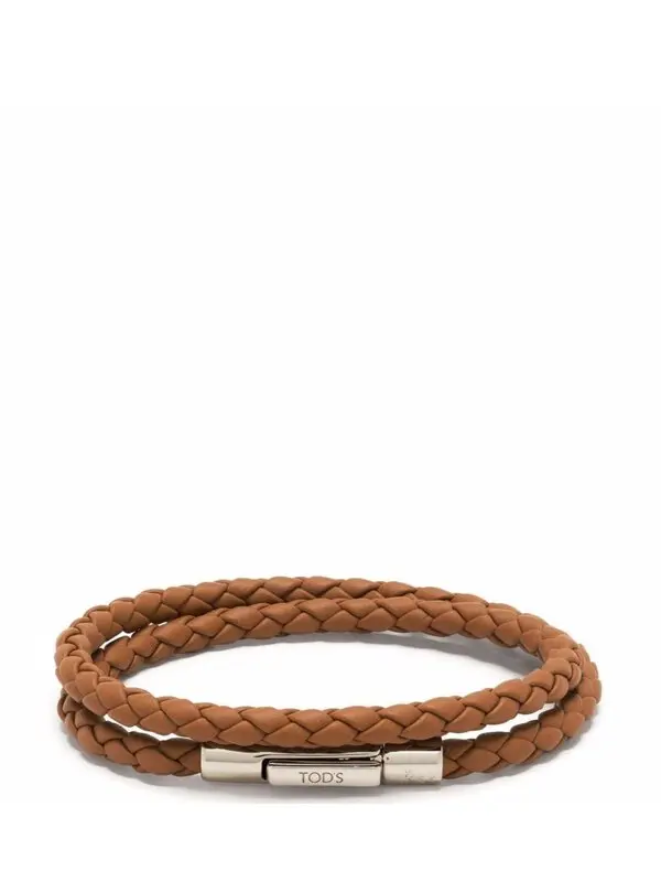 TOD'S Mycolors Braided Leather Bracelet - Brown