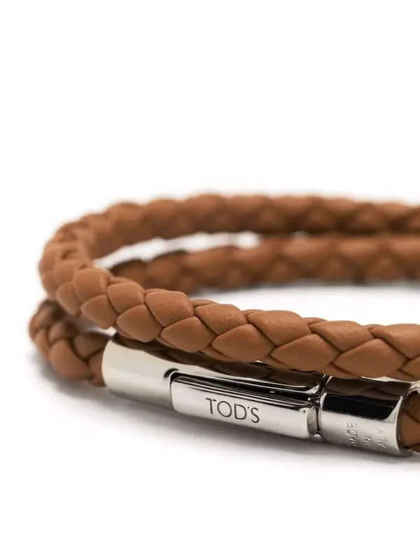TOD'S Mycolors Braided Leather Bracelet - Brown