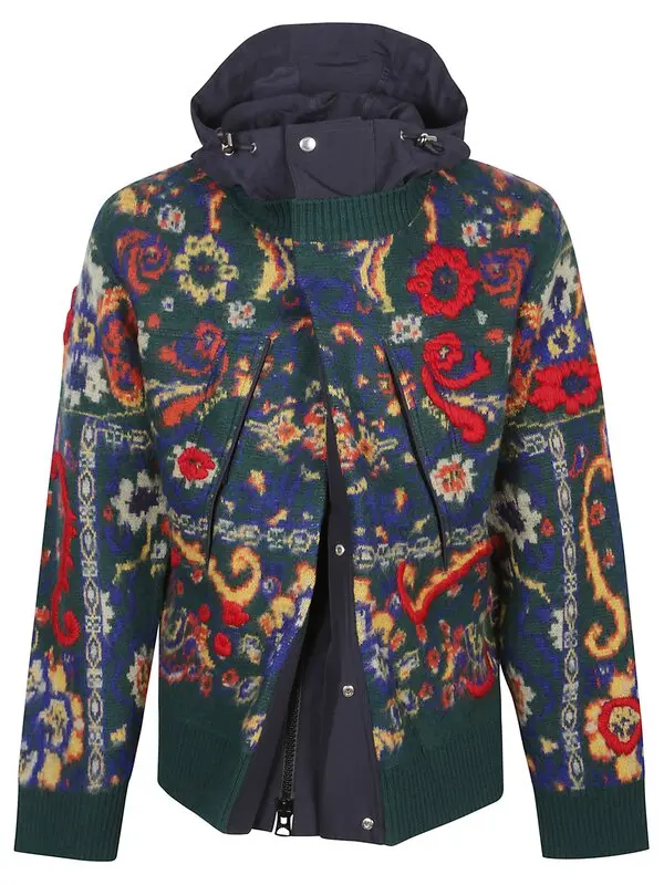 Sacai Wool" Printed Hooded Jacket
