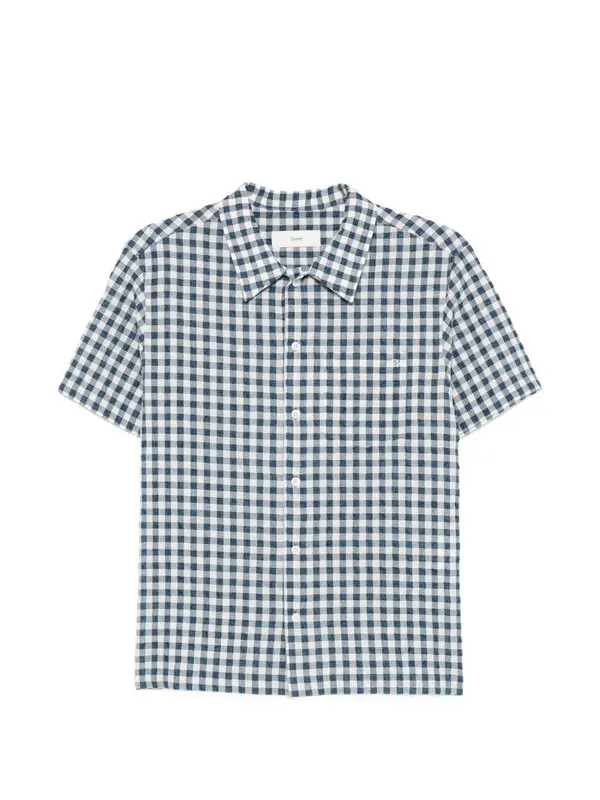 DUNST Checked Cotton Blend Short Sleeve Shirt