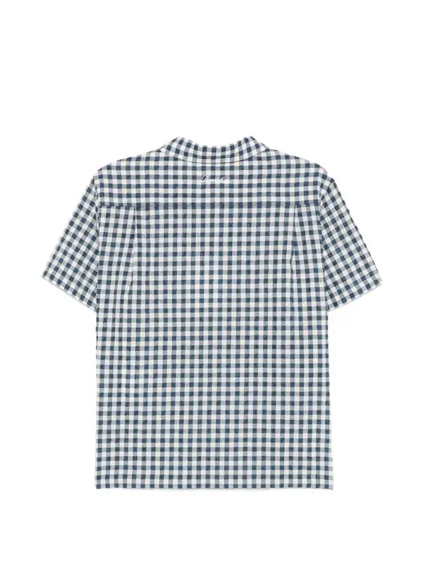 DUNST Checked Cotton Blend Short Sleeve Shirt