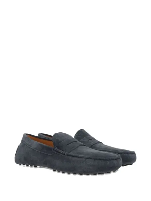TOD'S Suede Moccasins With Rubber Pebble Sole