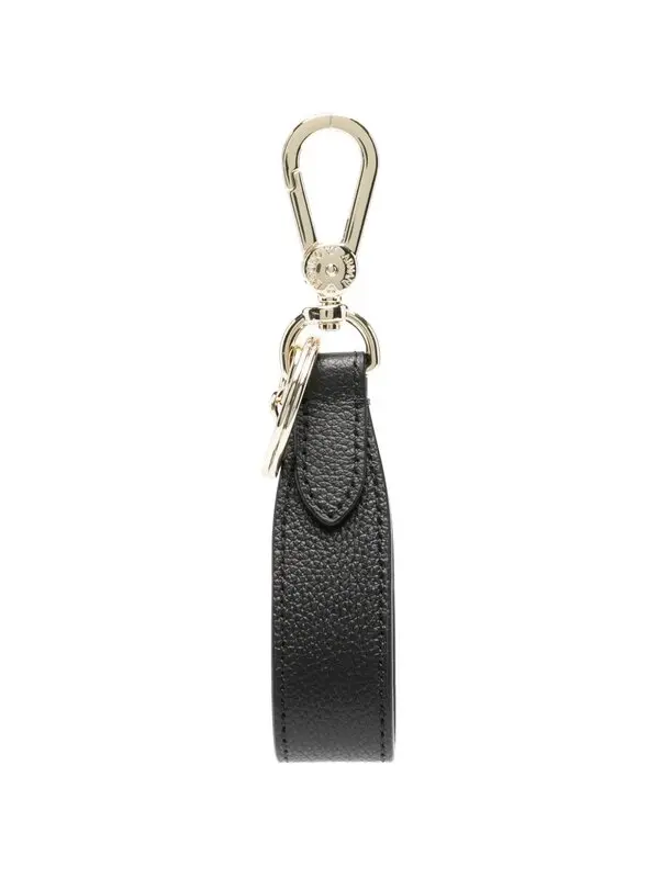 Emporio Armani Leather Keyring With Clasp - Black