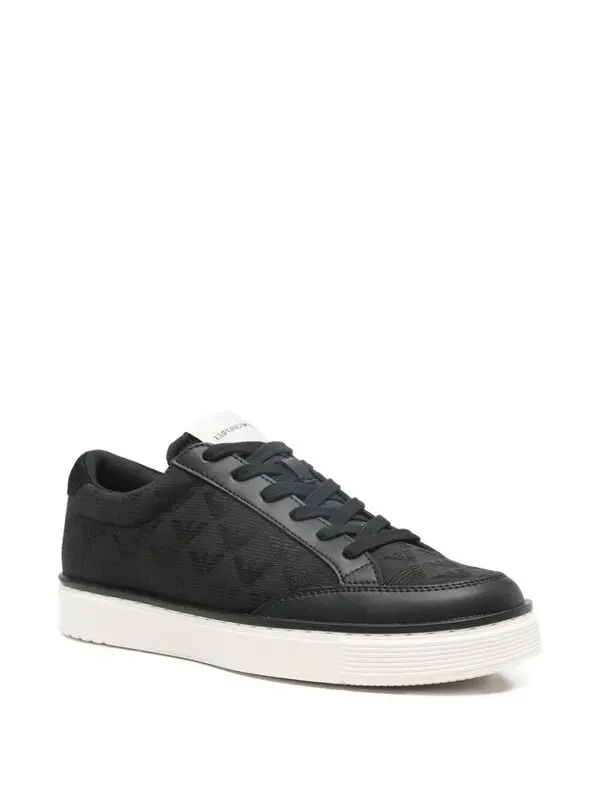 Emporio Armani Logo Detail Lace-up Canvas Sneakers