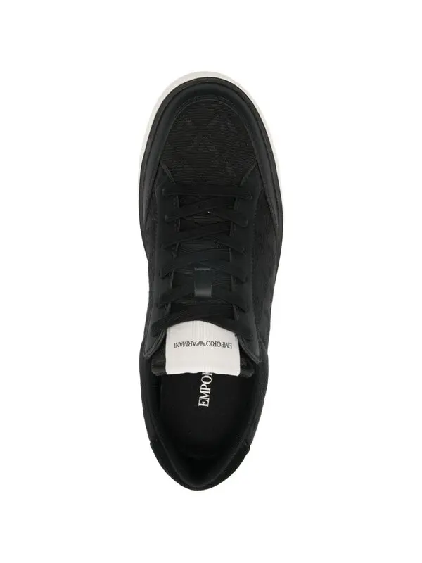 Emporio Armani Logo Detail Lace-up Canvas Sneakers