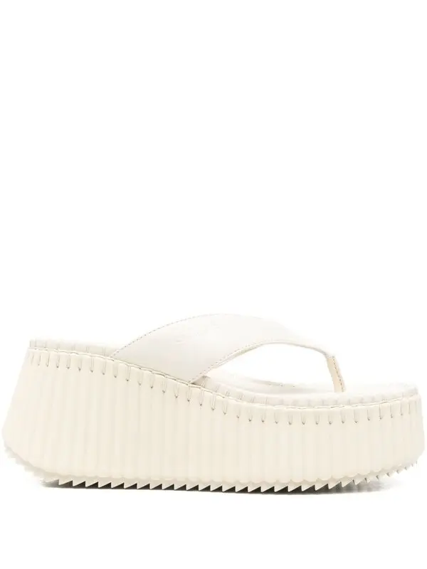 Chloé Nama Platform Sandals - White
