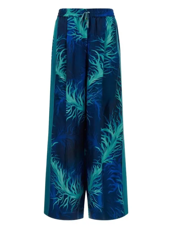 F.R.S FOR RESTLESS SLEEPERS Printed Silk Wide-leg Trousers