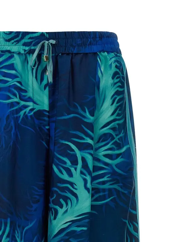 F.R.S FOR RESTLESS SLEEPERS Printed Silk Wide-leg Trousers