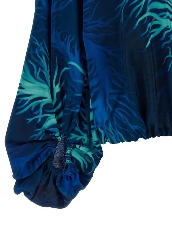 F.R.S FOR RESTLESS SLEEPERS Printed Silk Blouse - Blue