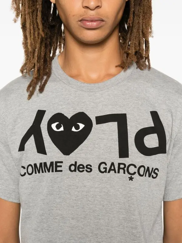 Play Comme Des Garcon Cotton T-shirt With Logo Print