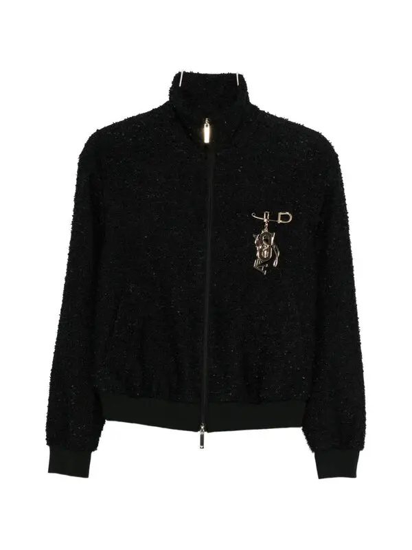 Emporio Armani Tweed Blouson Jacket - Black