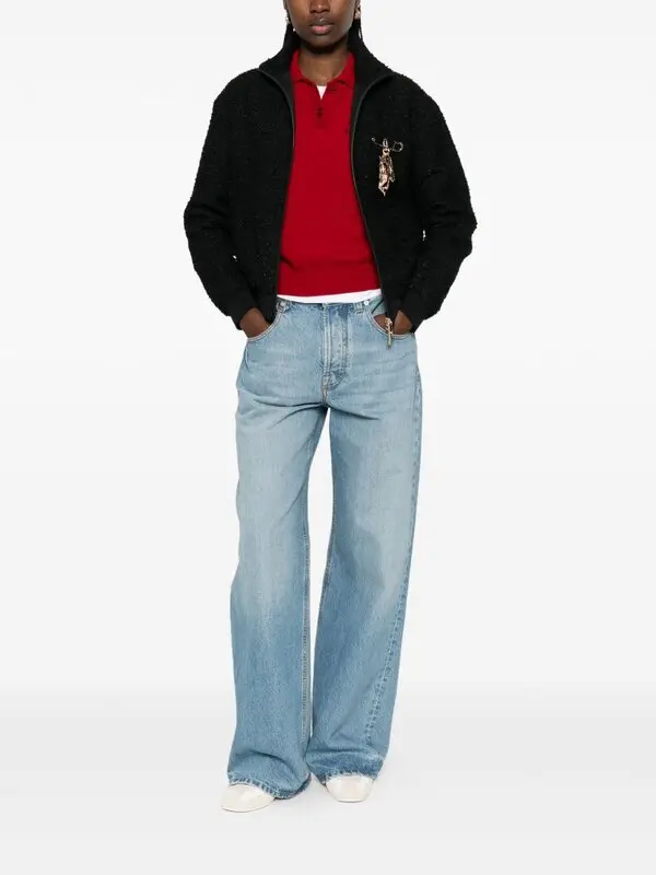 Emporio Armani Tweed Blouson Jacket - Black
