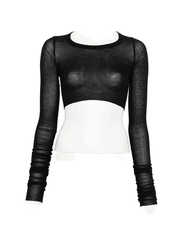 Rick Owens Cropped Rib Knit Top