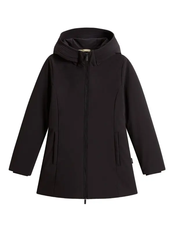 Woolrich Midi Parka Coat With Zip Fastening Hood