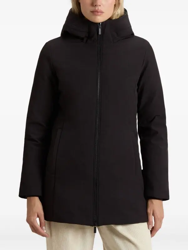Woolrich Midi Parka Coat With Zip Fastening Hood