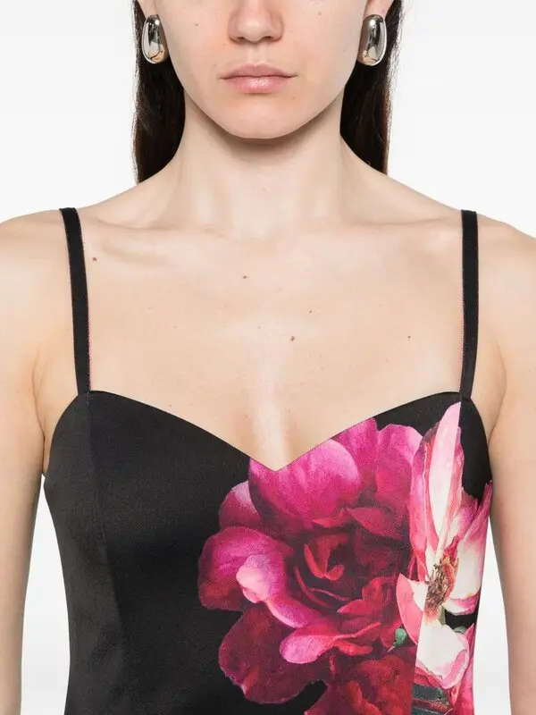 Alice + Olivia Printed Floral Sweetheart Neckline Mini Dress
